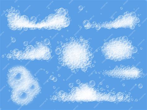 Premium Vector Realistic Bath Soap Foam Clean Soapy Froth Bubbles