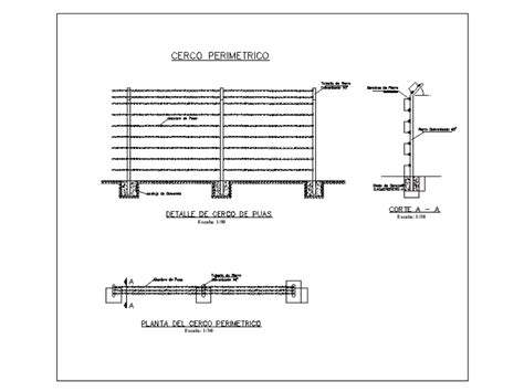 Perimeter Fence In Autocad Download Cad Free 11 Mb Bibliocad