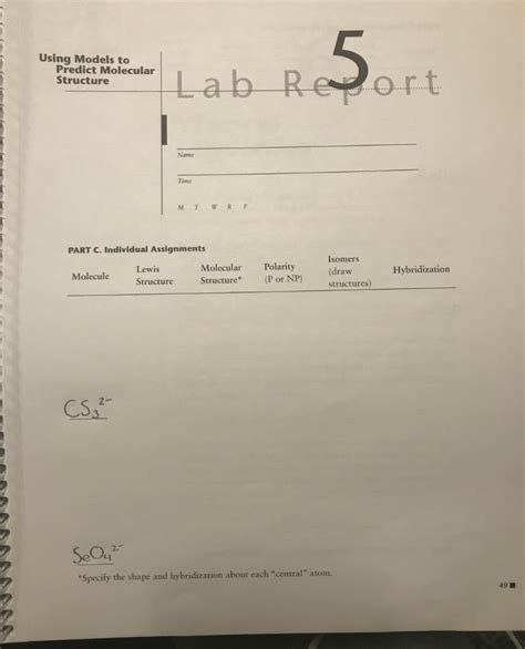 Solved Using Models To Predict Molecular Structure Name Time
