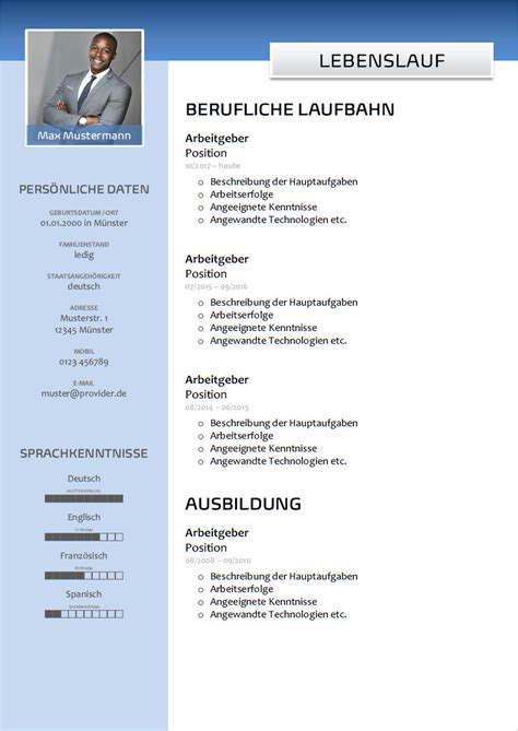 Lebenslauf Vorlage Klassisch 3