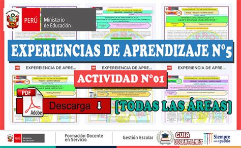 Experiencias de Aprendizaje N 5 Actividad 1 Todas las Áreas Guía