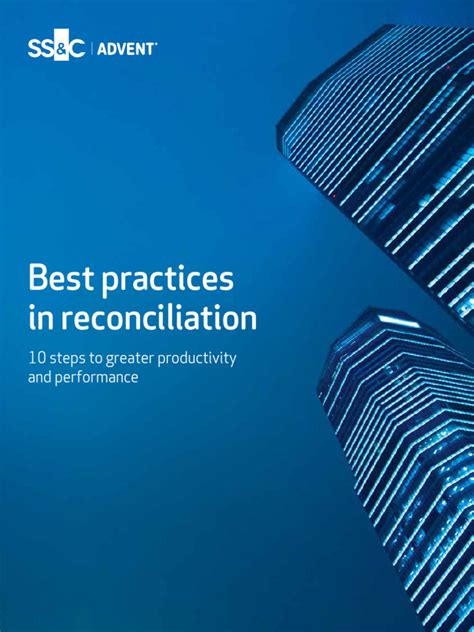 Reconciliation Best Practices Pdf Investment Management Automation