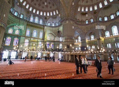 Das Innere Der Blauen Moschee Sultan Ahmed Mosque In Istanbul Türkei