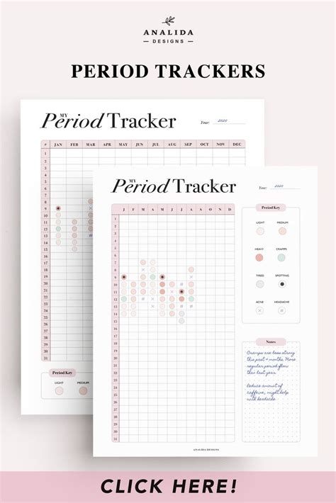 Period Tracker Printable Menstrual Cycle Planner Period Tracking