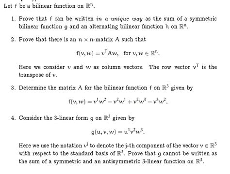 Solved Let F Be A Bilinear Function On R 1 Prove That F Chegg