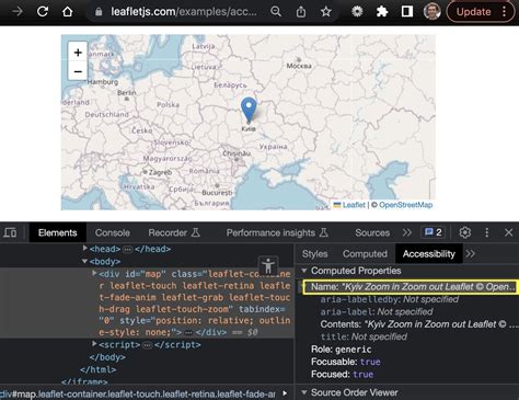 the `leaflet container` needs an accessible name · issue 9119