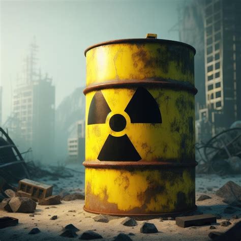 Desechos Radiactivos En Barriles Depósito De Desechos Nucleares Foto