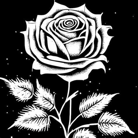 장미 수채화 파스텔 색상 검정 라인 아트 벡터 만화 프리미엄 Ai 생성 벡터