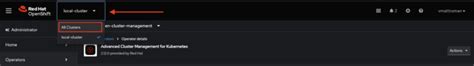 Red Hat Openshift Installation Of Advanced Cluster Management For