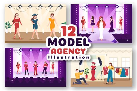 12 Professional Model Illustration By Denayunethj Thehungryjpeg