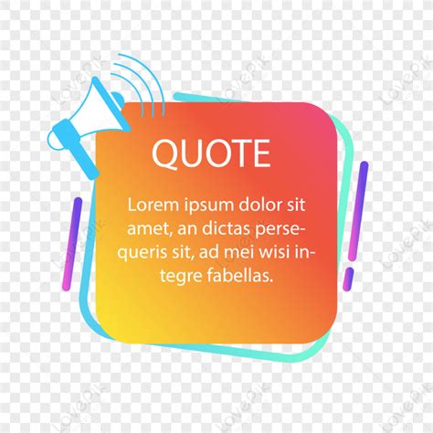 Square Gradient Quote Text Box Bordercolorsmall Horn Png Free Download And Clipart Image For