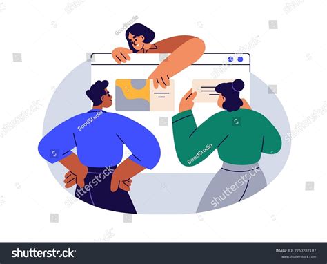 Creative Team Work Process Webdesigners Developers Stock Vector