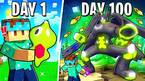 I Spent 100 DAYS In Minecraft PIXELMON Pokémon Mod YouTube