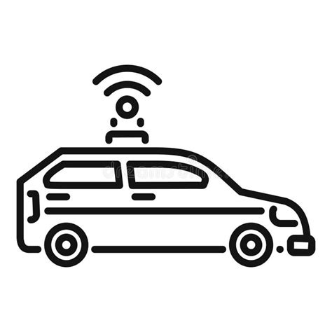 Self Driving Autonomous Vehicle Using Wireless Network Icon Stock Illustration Illustration Of