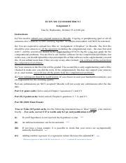 Assignment Pdf ECON ECONOMETRICS I Assignment Due By Wednesday October At Pm