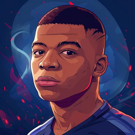 Kylian Mbappe Cartoon Graphic Icon Illustration Premium Ai Generated Image