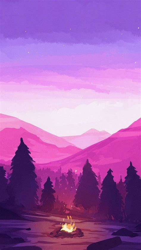 Anime Purple Landscape Wallpapers Wallpaper Cave