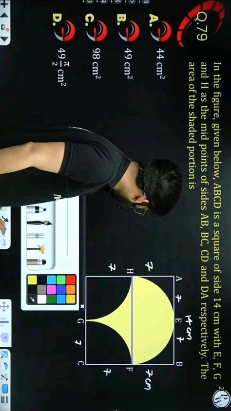In The Figure Given Below Abcd Is A Square Of Side Cm With E F G And
