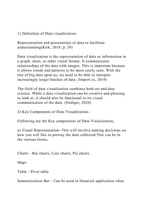 1 Definition Of Data Visualization Representation And Prese Docx