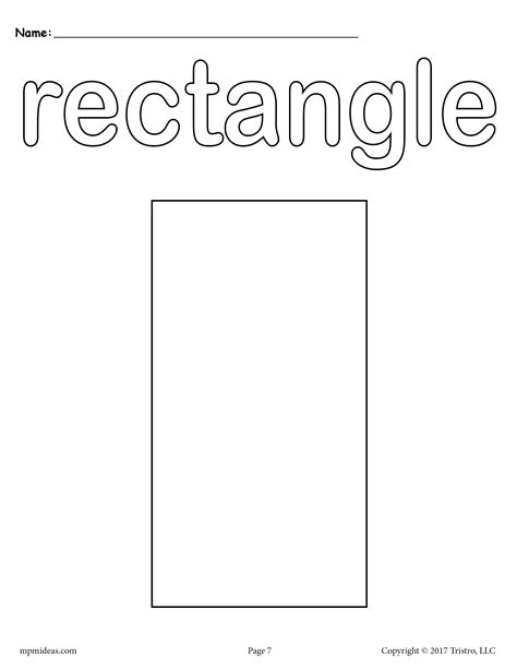 Rectangle Coloring Page Shape Coloring Pages Preschool Coloring