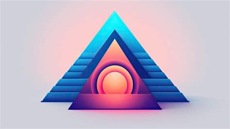 Premium Photo A Pyramid With A Circular Pattern In Shades Of Blue And Pink
