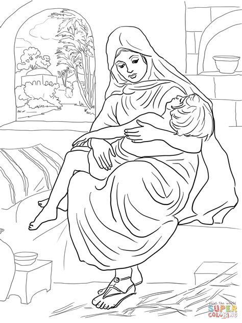 Elisha Helps The Shunammite Woman Coloring Page Coloring Pages