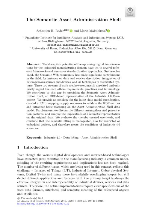 Pdf The Semantic Asset Administration Shell