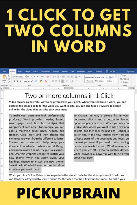 How To Create Two Columns In Ms Word