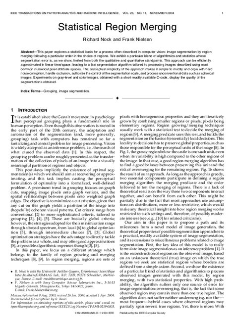 Pdf Statistical Region Merging