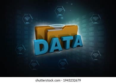 D Rendering Folder Connected Database Stock Illustration