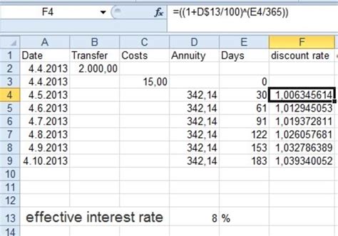 excel effective interest rate formula quant rl