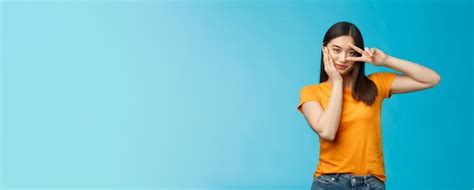 Free Photo Sassy Stylish Goodlooking Asian Assertive Korean Girl Show