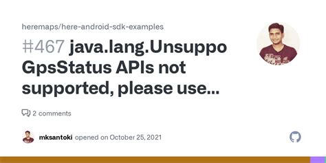 java lang unsupportedoperationexception gpsstatus apis not supported