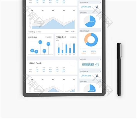 企业办公柱形条形图表组合Excel模板 千库网 excelID72563