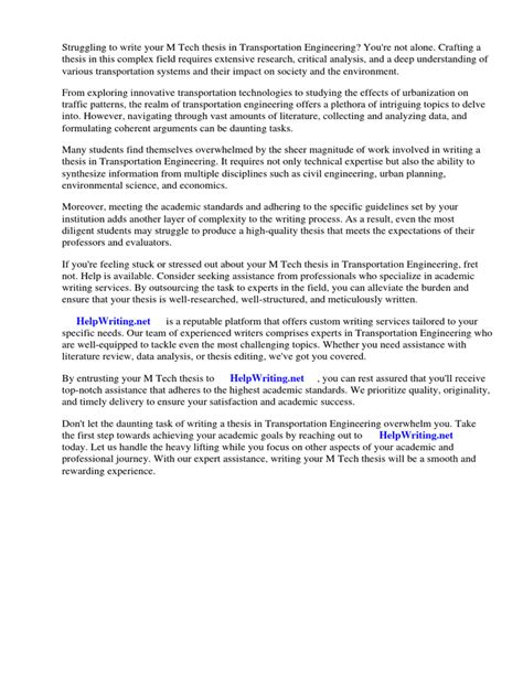 M Tech Thesis Topics In Transportation Engineering Pdf Essays Thesis