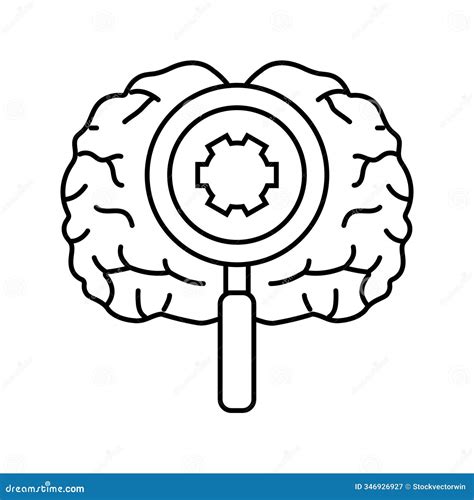 Brain Research Neuroscience Neurology Line Icon Vector Illustration