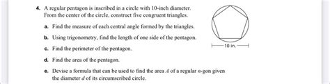 4 A Regular Pentagon Is Inscribed In A Circle Wit Gauthmath