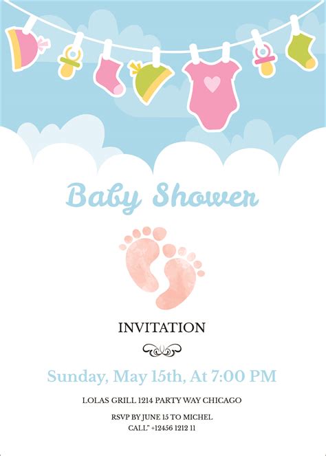 12 Free Editable Baby Shower Invitation Card Templates