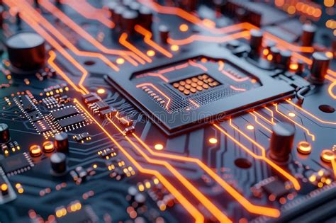 Innovative New Design Of Illuminated Circuit Connectivity Stock