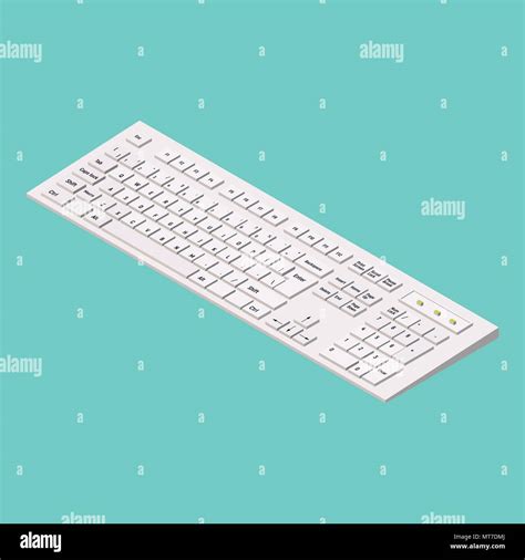 Modern Computer Keyboard Isometric Vector Illustration Stock Vector