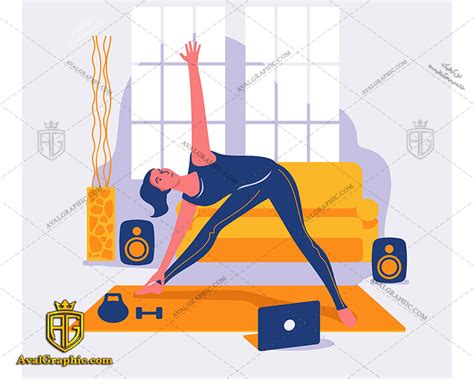 وکتور زن در حال ورزش