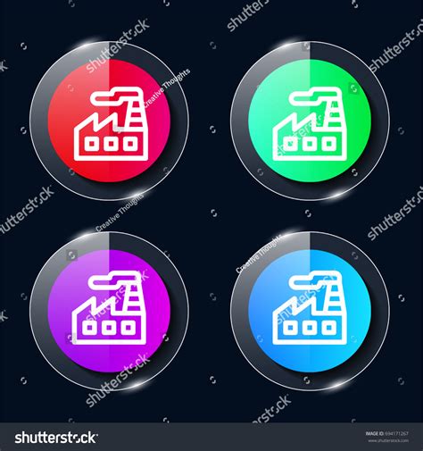 Factory Four Color Glass Button Ui Stock Vector Royalty Free