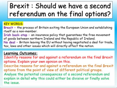 Brexit Second Referendum Teaching Resources