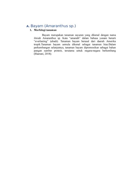Penyakit Tanaman Bayam A Bayam Amaranthus Sp Morfologi Tanaman