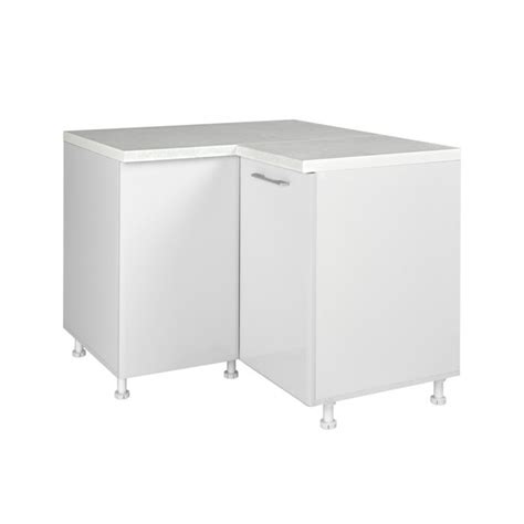 Долен шкаф за ъгъл с чупеща се врата Matis Du2k Бял гланц Praktis