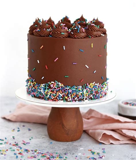 Chocolate Buttercream Cake With Sprinkles Birthday Cake Decoration Ideas Chocolate Cake With