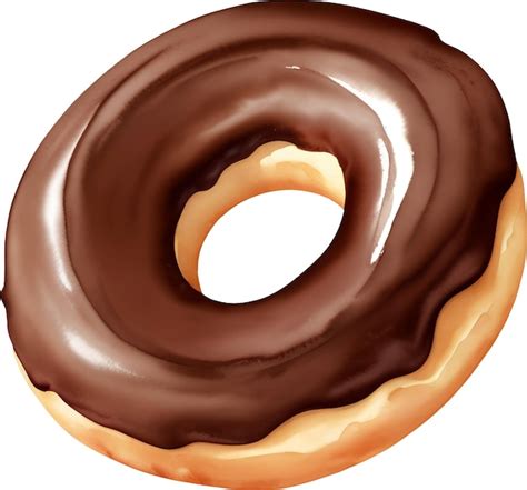 Rosquinha Com Cobertura De Chocolate Ou Rosquinha Ilustração Desenhada
