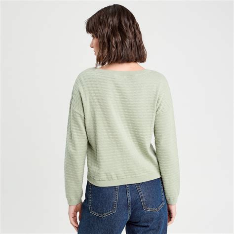 Pull Col Bateau Vert Pastel Femme Cache Cache