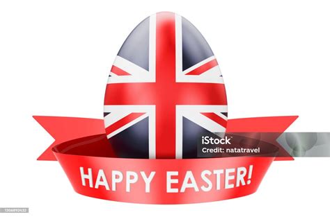 영국 국기와 부활절 달걀 영국 개념의 행복한 부활절 흰색 배경에 고립 된 3d 렌더링 부활제에 대한 스톡 사진 및 기타 이미지 부활제 문자 0명 Istock