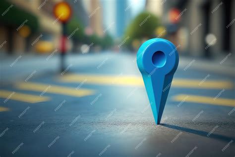 파란색 위치 3d 아이콘 마커 또는 경로 Gps 위치 네비게이터 기호 및 여행 내비게이션 핀 로드맵 Ai 생성 프리미엄 사진